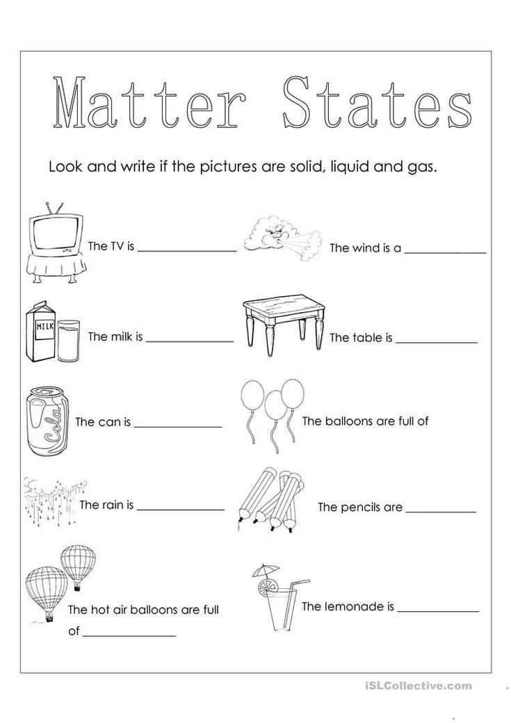 Exploring the Phases of Matter: A Worksheet