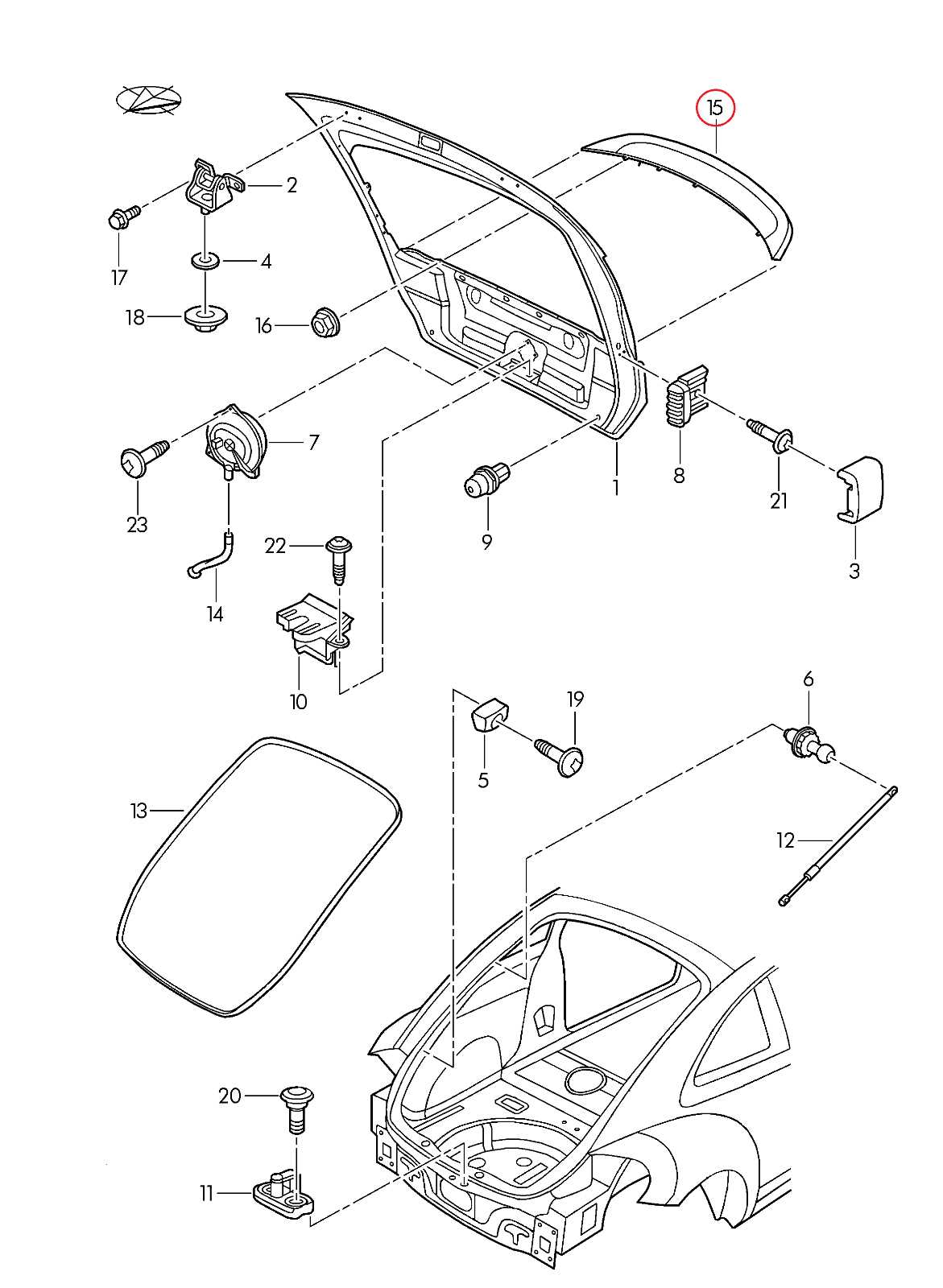 Visual guide to VW Beetle body parts