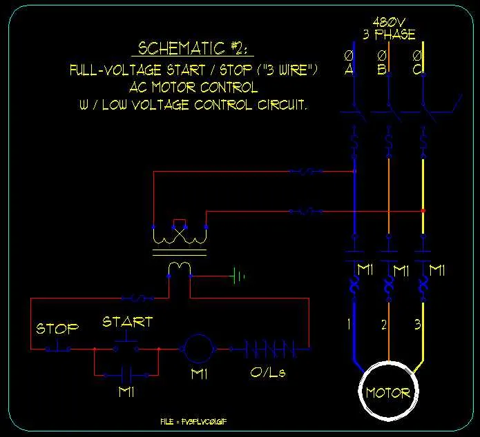 Start Stop Motor Control Circuit Diagram